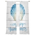 Enjoy Your Summer Words Sheer Curtains 2 Panels Set Oceans Shells on ...
