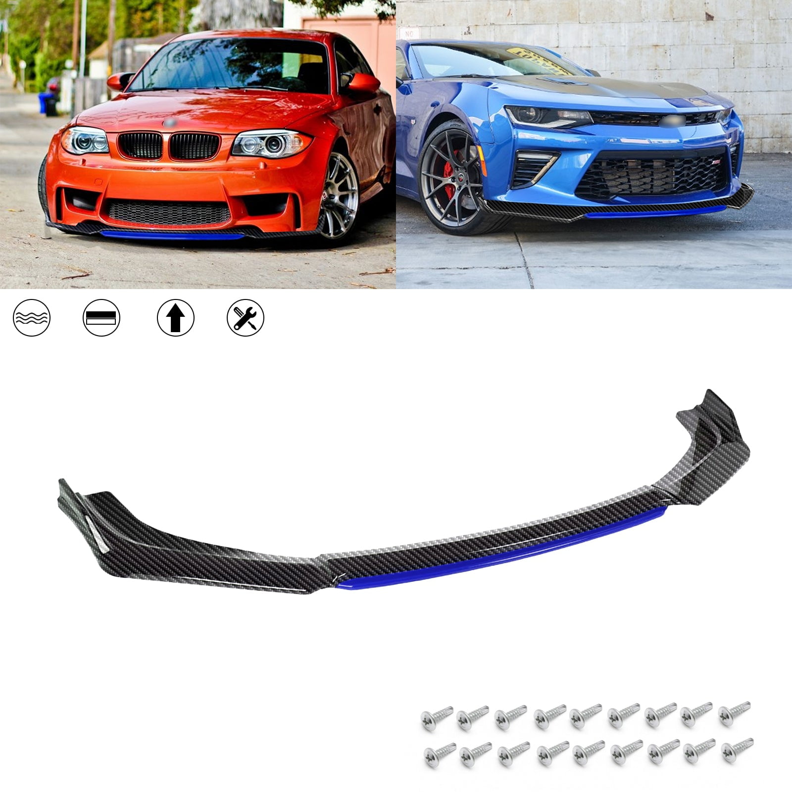 Xotic Tech Front Bumper Lip Chin Spoiler Splitter Diffuser Protector Body Kit Compatible with ...