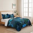 78x90in Quilt Bedding Set, Abstract Forest Butterfly Lightweight ...