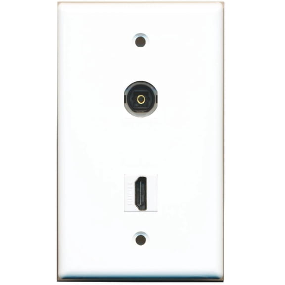 Ultra Spec Cables WPC - 1 Port Coax 1 Port Toslink Wall Plate Flat ...