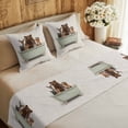 Bed Runner for Cal King Size Bed, Funny Animals 3 Pcs Bedding Runner ...