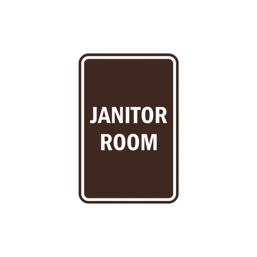 Portrait Round Janitor Room Sign (Dark Brown) - Small 4" x 6" - Walmart.com