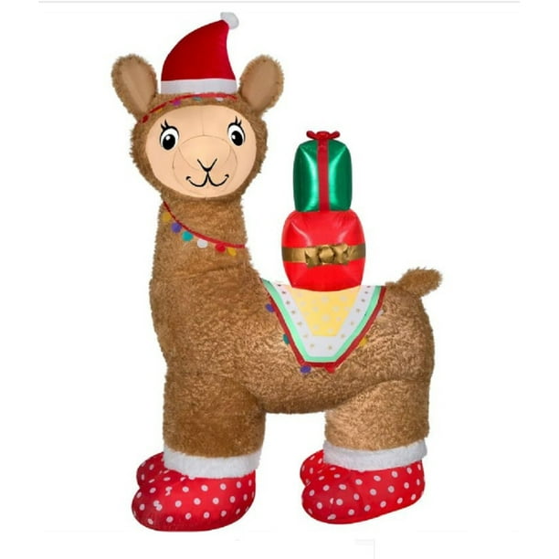 Gemmy 7FT Pre-Lit LED Airblown Luxe Alpaca Christmas Inflatable ...