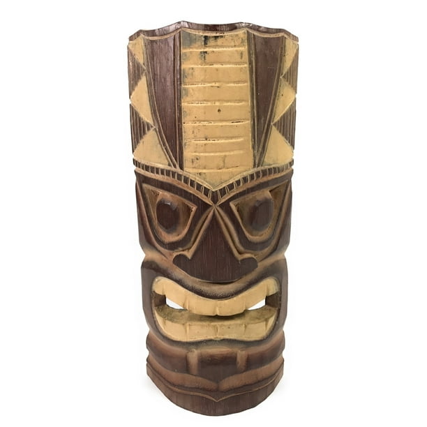 Earth Tone Carved Tiki Mask 12 inch - Tiki Decor | #dpt514130 - Walmart.com