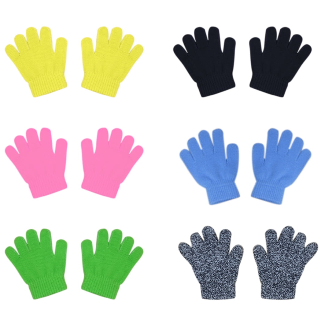 Click here for Nobrand 6 Pair Kids Knit Gloves Warm Unisex Full F... prices