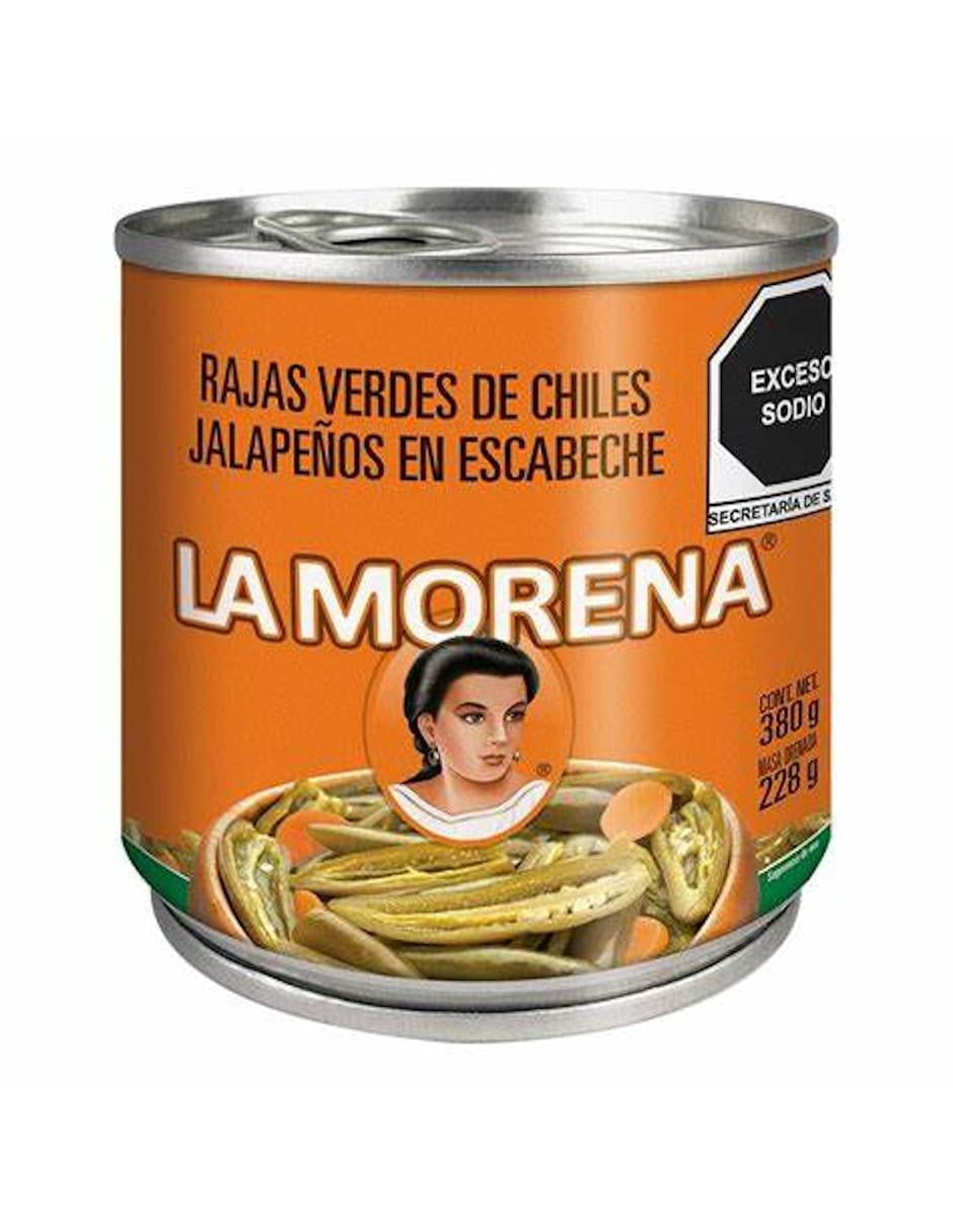 Pack de 24 Chiles La Morena Jalapeños Rajas Verdes de 380g La Morena ...