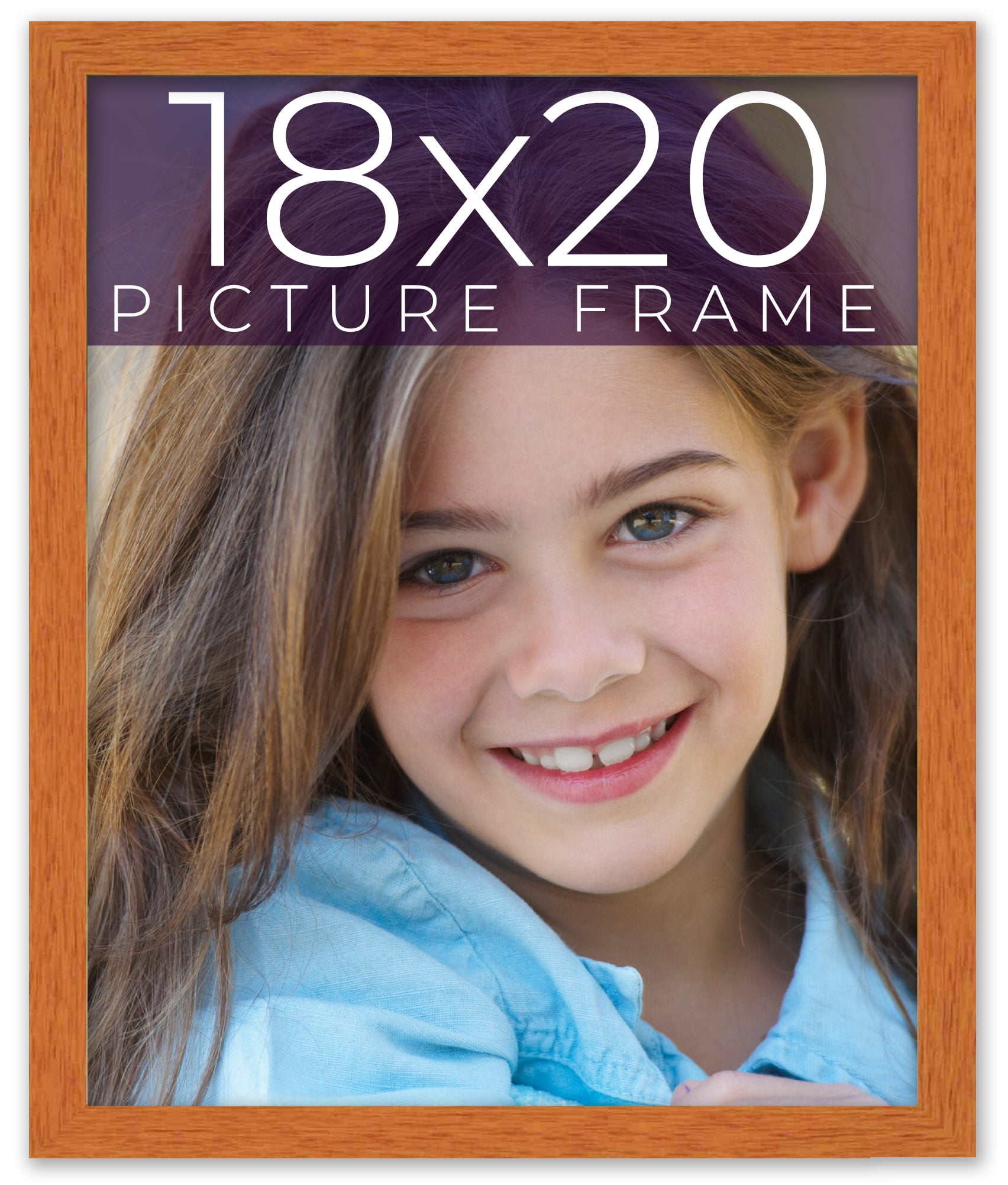 18x20 Honey Brown Real Wood Picture Frame Width 0.75 inches | Interior ...