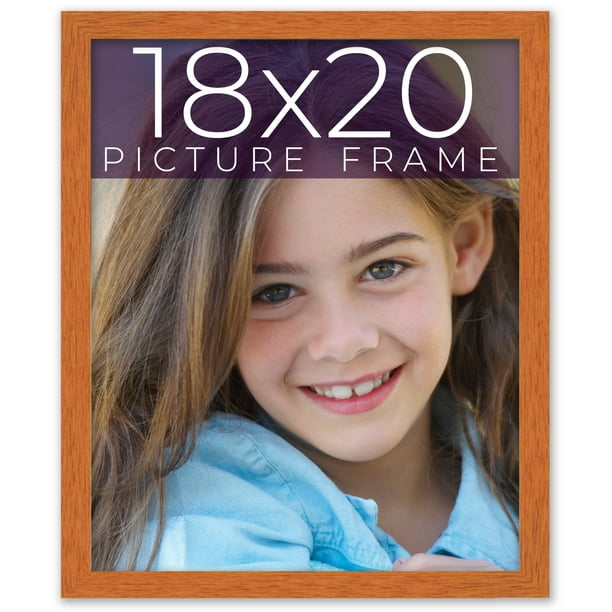 18x20 Honey Brown Real Wood Picture Frame Width 0.75 inches | Interior ...