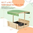 Erommy Kids Playground Sandbox with Cover, Adjustable Canopy, Outdoor ...