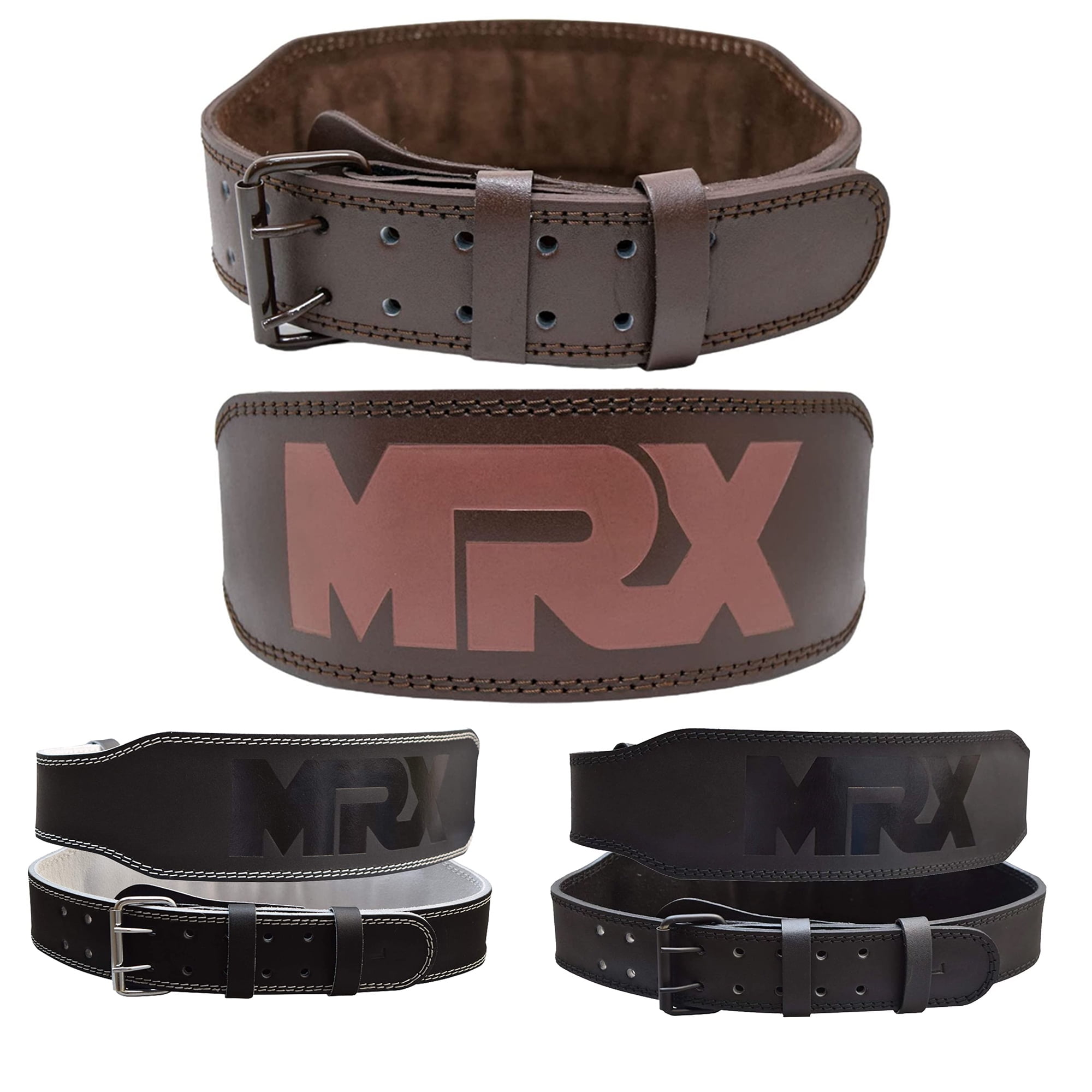 MRX Weight Lifting Belt Genuine Leather - 4 Inches Wide 8mm Thick ...