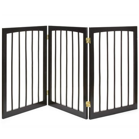 Creative Pet Group CPGAKC-04 63 x 30 in. 3 Panel Wooden Gate Round Rod ...