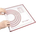 Large Non-Slip Silicone Baking Mat, 16x24 Inches, Red/White, with ...