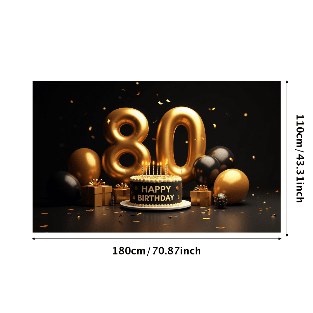 Click here for Yezdix Golden Themed 80th Birthday Backdrop Banner... prices