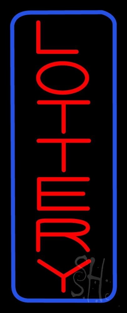 Vertical Red Lottery Blue Border LED Neon Sign 24 x 10 - inches, Black ...