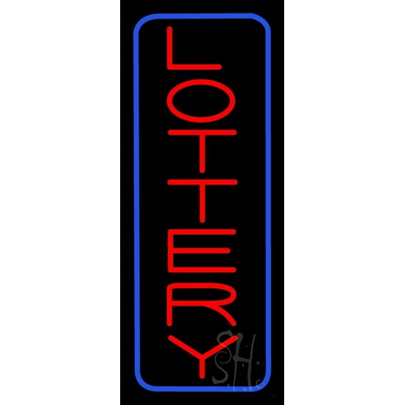Vertical Red Lottery Blue Border LED Neon Sign 24 x 10 - inches, Black ...