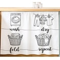 Black White Small Cabinet Curtains 11"W x 13"L, Cartoon Farmhouse Retro ...