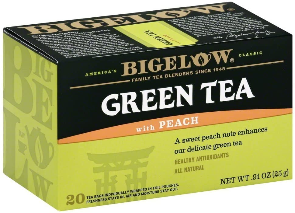 Bigelow Green Tea with Peach 20 ea (Pack of 2) - Walmart.com