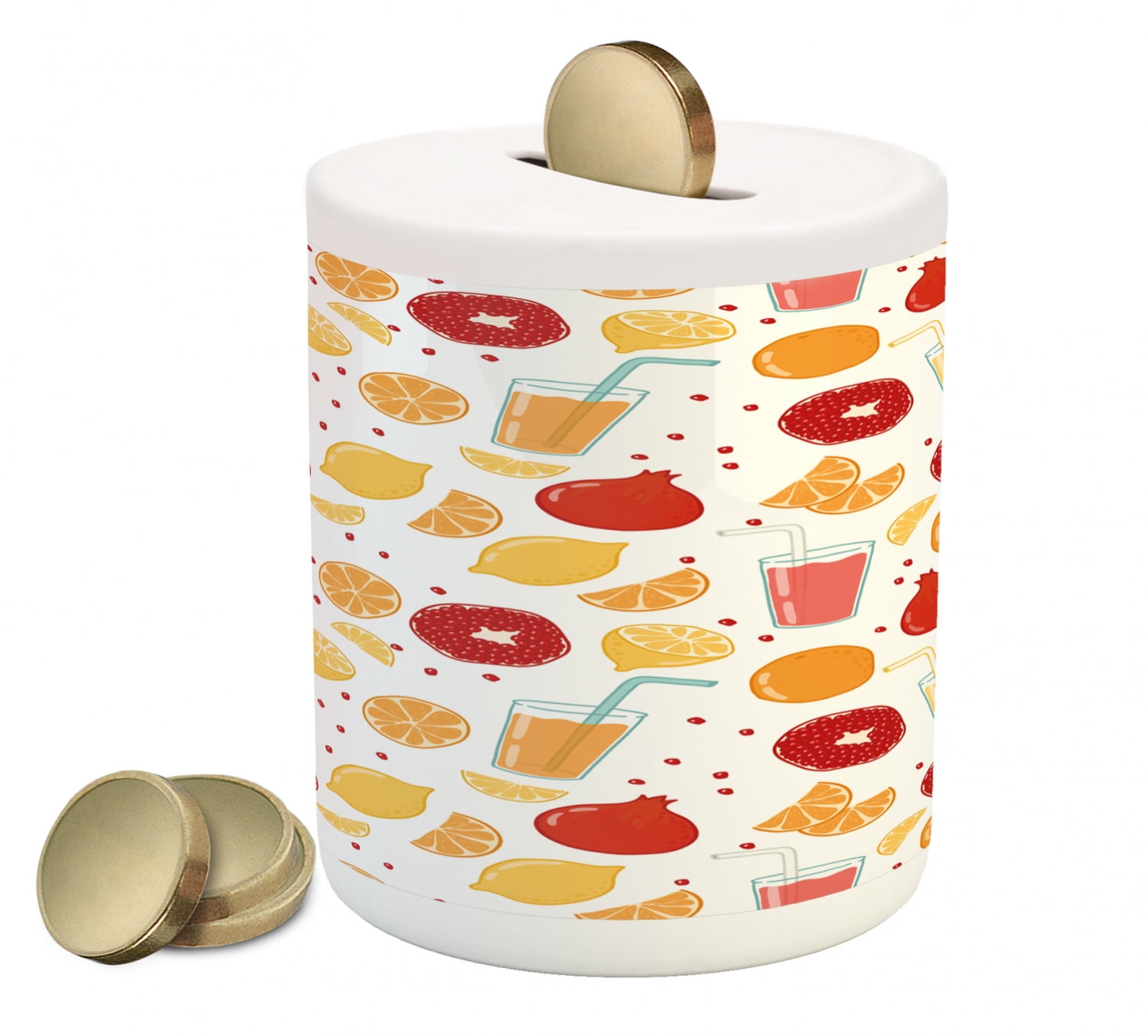 Modern Piggy Bank, Fruits Pomegranate Orange Juice Kitchen Lemon Yummy ...