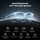 weariQ Smart Audio Glasses - 10H Battery, Blue Polarized UV Lenses ...