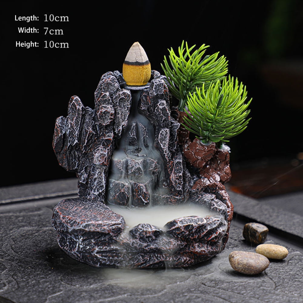 Waterfall Backflow Incense Holder Mountains River Waterfall Fragrance ...