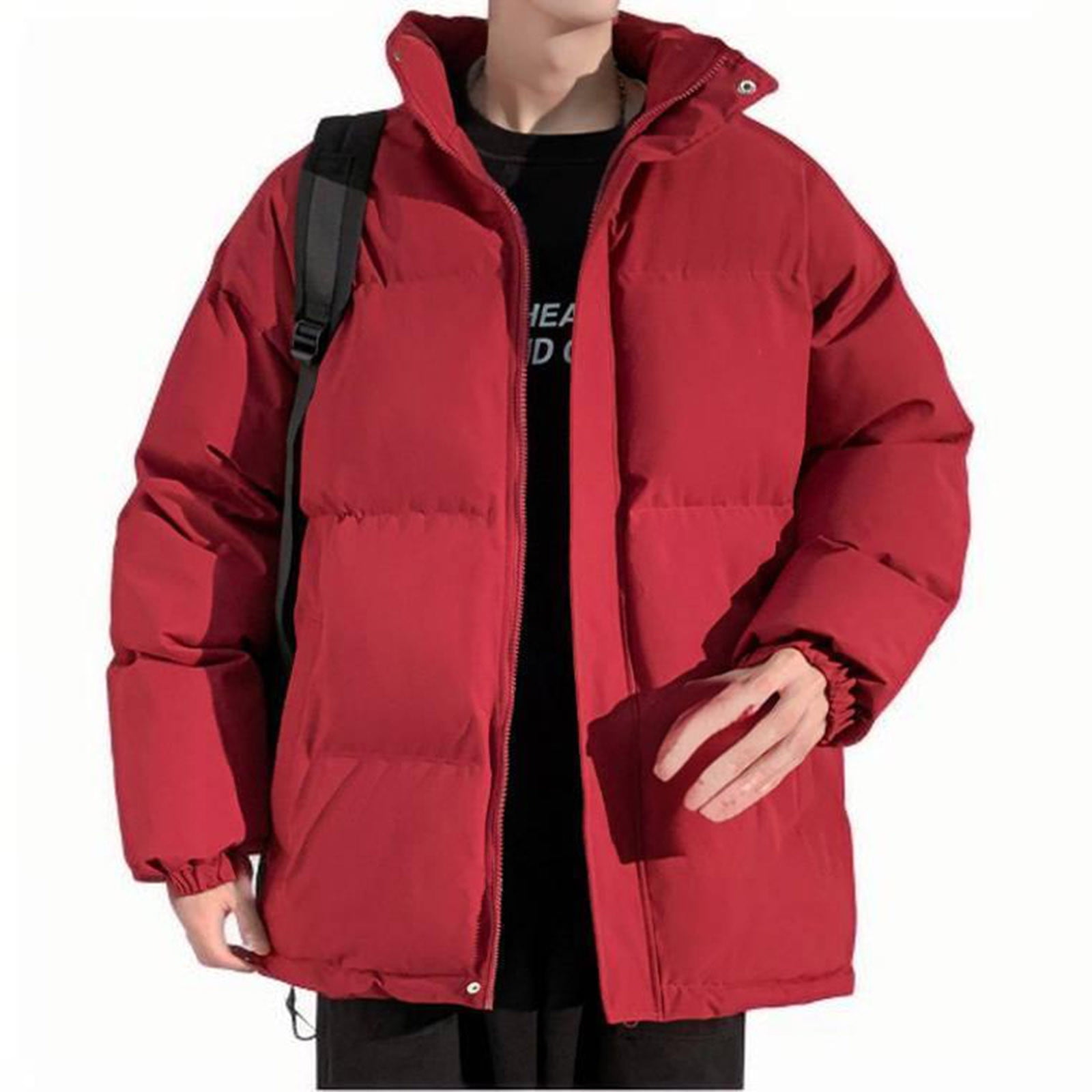 Click here for Pisexur Mens Winter Jacket Man Solid Color Stand C... prices