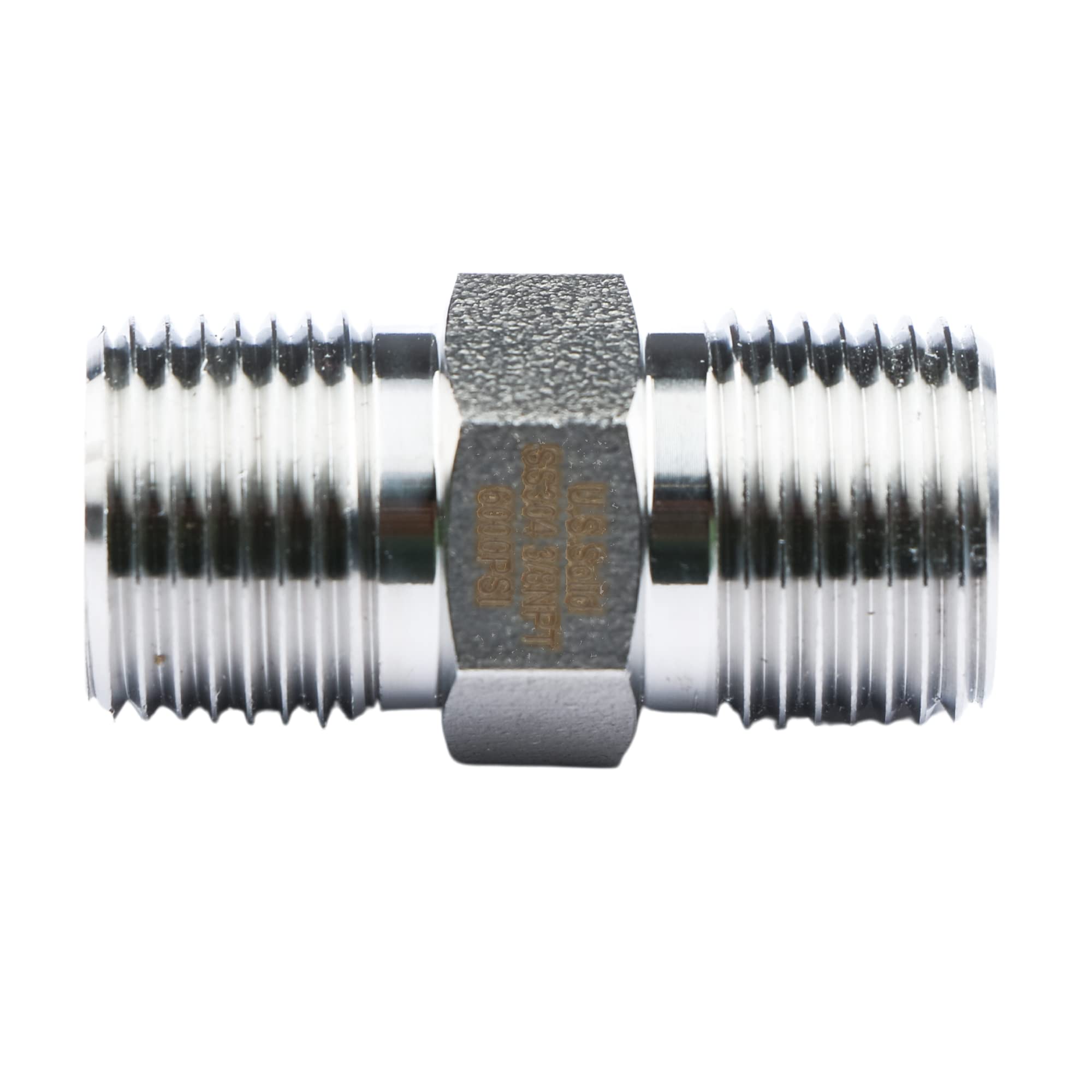 Buy U.S. Solid 1pc 304 Stainless Steel Hex Nipple 6000psi High Pressure Heavy Duty Pipe Fitting ...