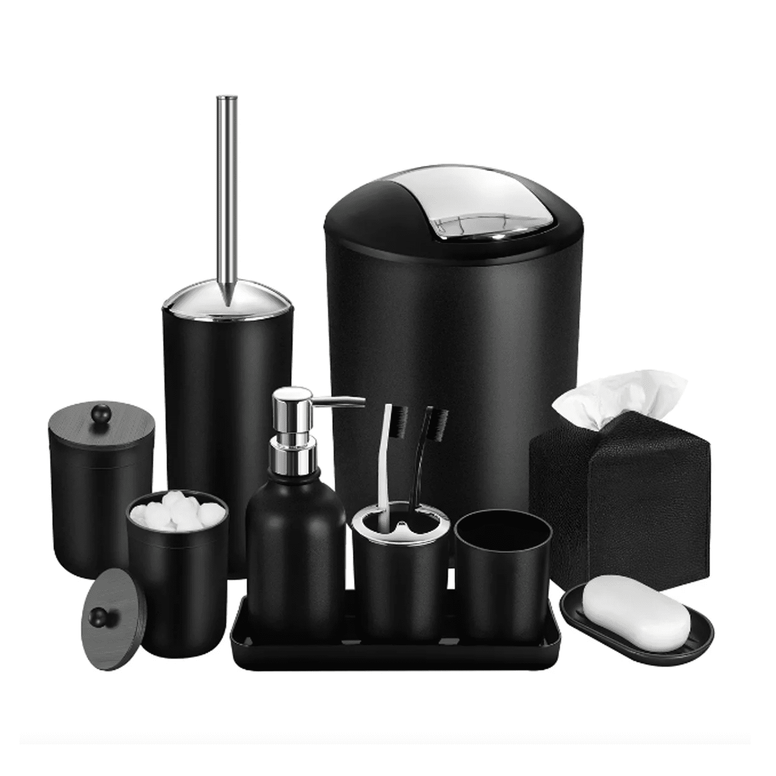 Click here for Ymiko Bathroom Accessories Set 7 Piece Black Bathr... prices
