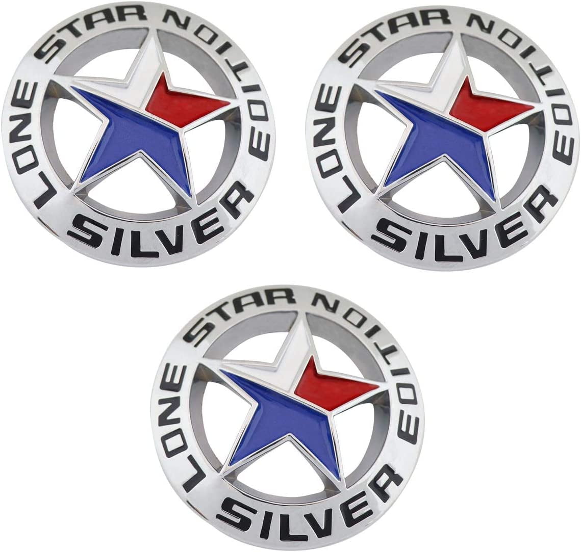 Muzzys (Set of THREE) LONE STAR SILVER EDITION Texas Emblem Decal ...