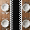Black Square Dining Table Runner, Graphic Retro Black White Checkered ...