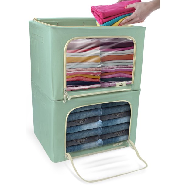 Storage Box with Window Teal - 2 Pack - Walmart.com