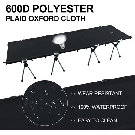 Sinda Folding Camping Cot with Leg Extenders 2 Heights Portable ...