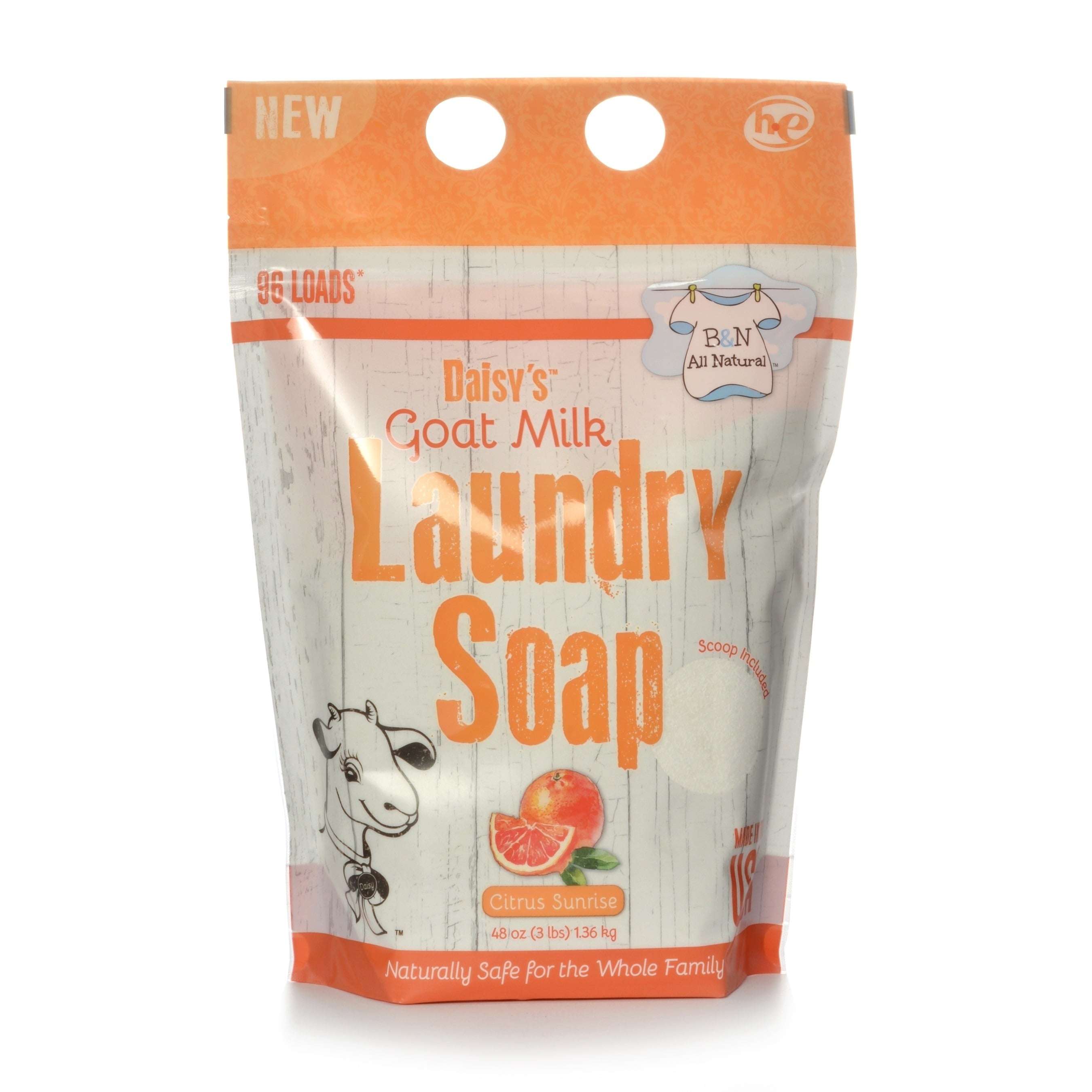 Daisy's Goat Milk All Natural Laundry Soap Detergent, Citrus Sunrise ...