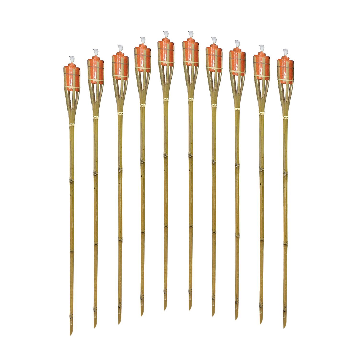 Mr.Garden Bamboo Torches Mental Oil Canisters 48-inch Garden Outdoor ...