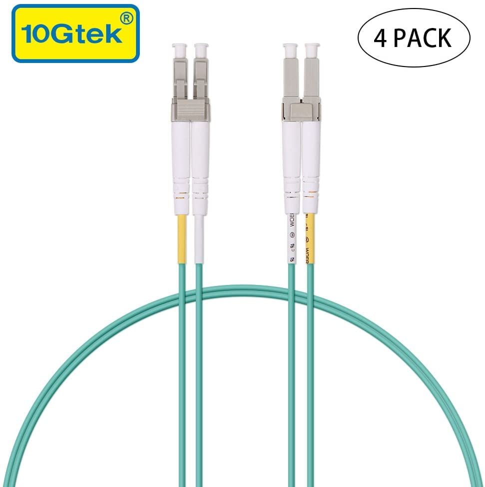 10Gtek LC-LC OM3 Fiber Patch Cord, 10Gb Multi-Mode Duplex 50/125, LSZH, 1-Meter(3.3ft), Pack of ...
