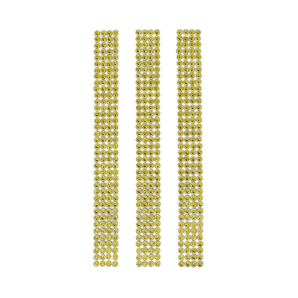 Rhinestone Gems Sticker Strips, Gold, 7-3/4-Inch, 3-Count - Walmart.com