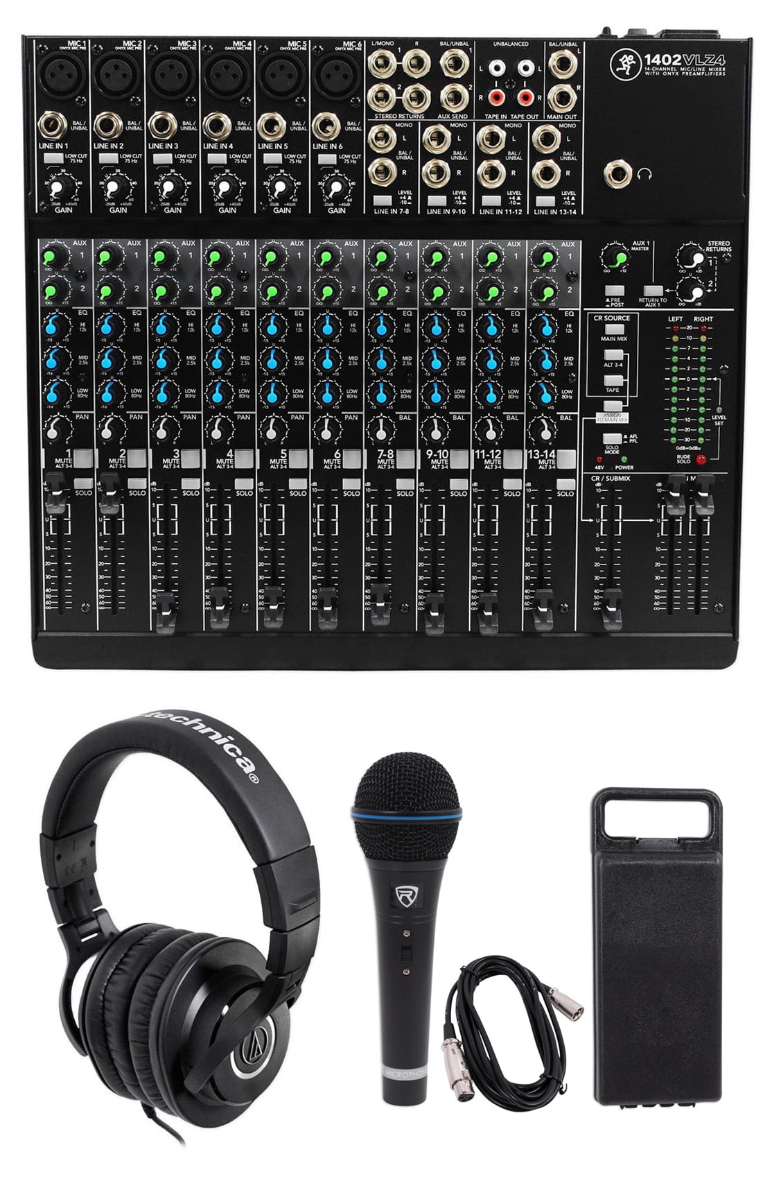 Mackie 1402VLZ4 14-Ch. Analog Low-Noise Mixer w/ 6 ONYX Preamps ...