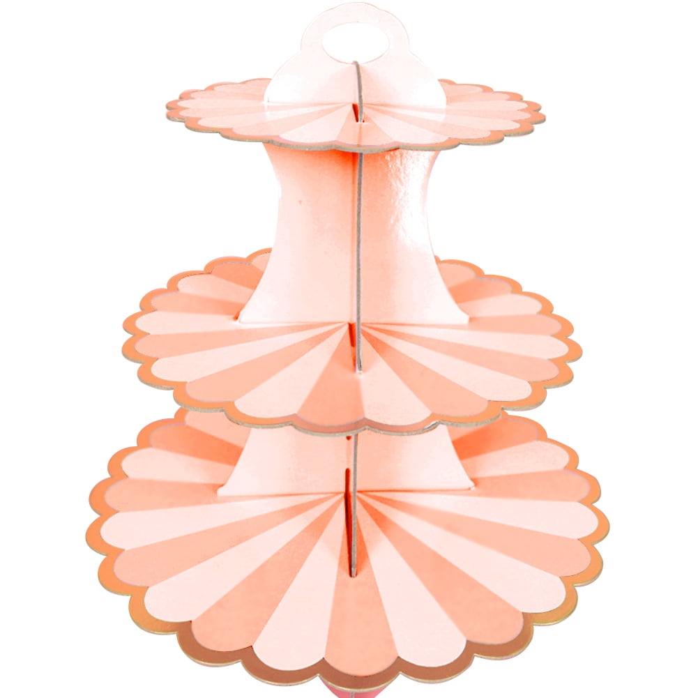 3-Tier Cupcake Stand, Cardboard Cupcake Tower, Round Dessert Cupcake ...