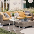 danpinera Outdoor Patio Side Table, Small Round Metal End Table,Weather ...