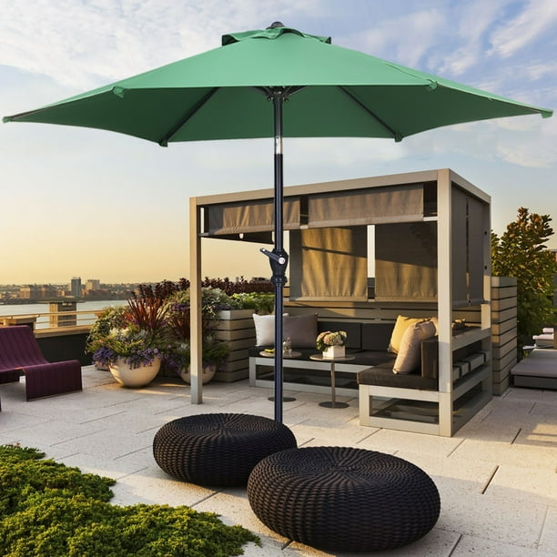 Autlaycil 9ft Outdoor Patio Umbrellas 6 Ribs W/ Tilt & Crank Patio ...