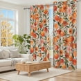 DaShan Orange Floral Blackout Curtains 63 inch length 2 Panels,Fall ...