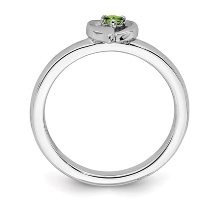 Jewelrypot - Peridot Sterling Silver Heart Ring - Walmart.com - Walmart.com