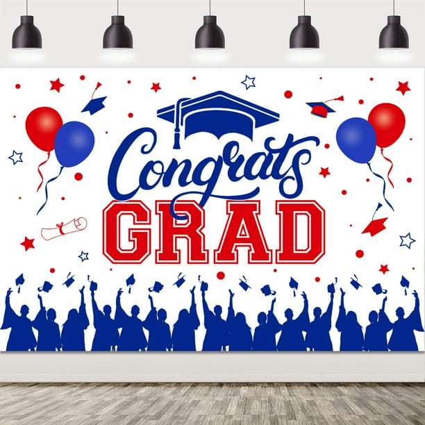 Congrats Grad Backdrop, Graduation Backdrop Banner, Graduation Party ...
