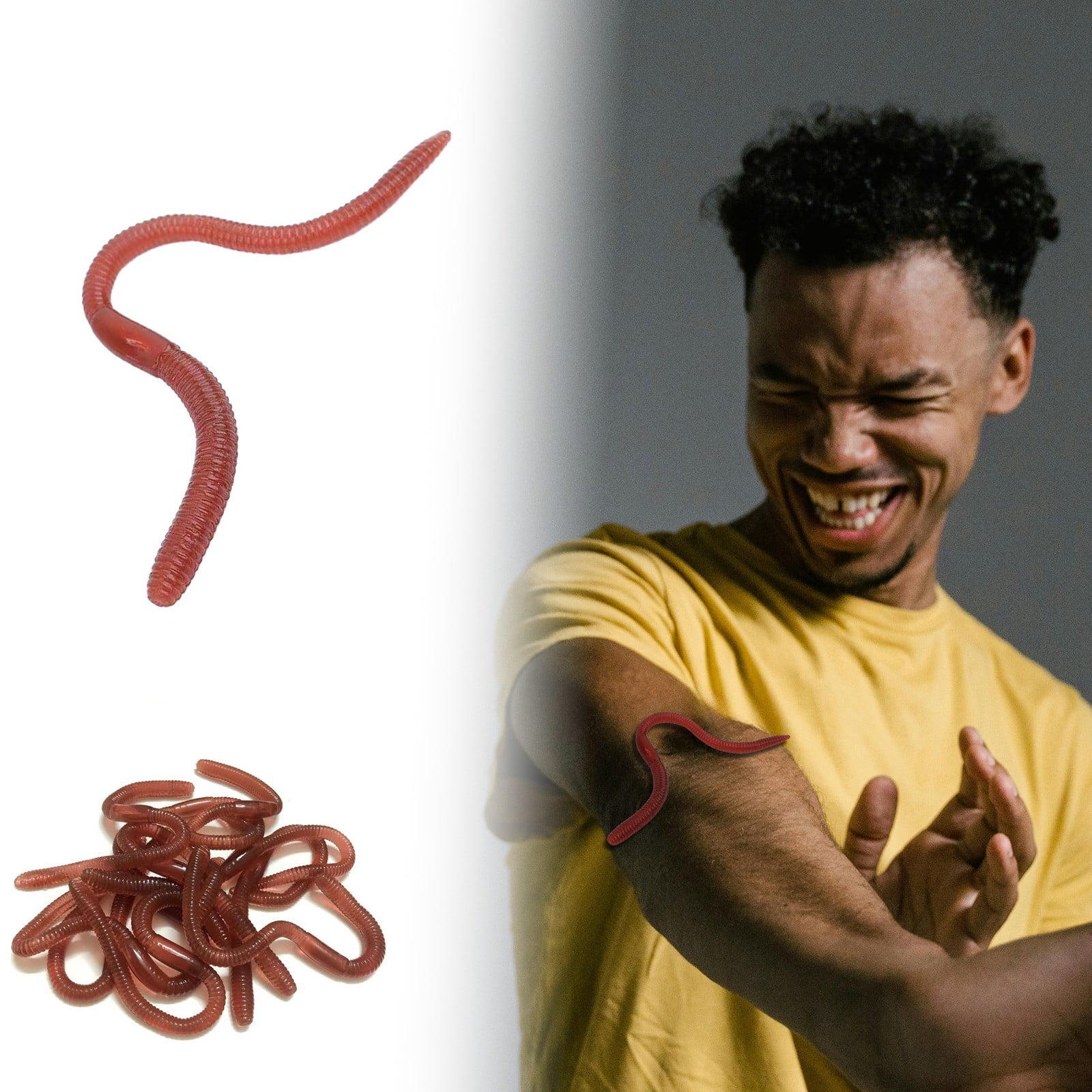 Realista TPR goma lombriz de tierra de juguete 18cm de largo de ...