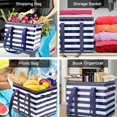 Blue 4 PCS Reusable Eco Tote Bags Large Water Resistant Heavy Duty ...