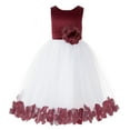 Ekidsbridal Girl Pageant Flower Girl Dress - Burgundy Petals Tulle ...
