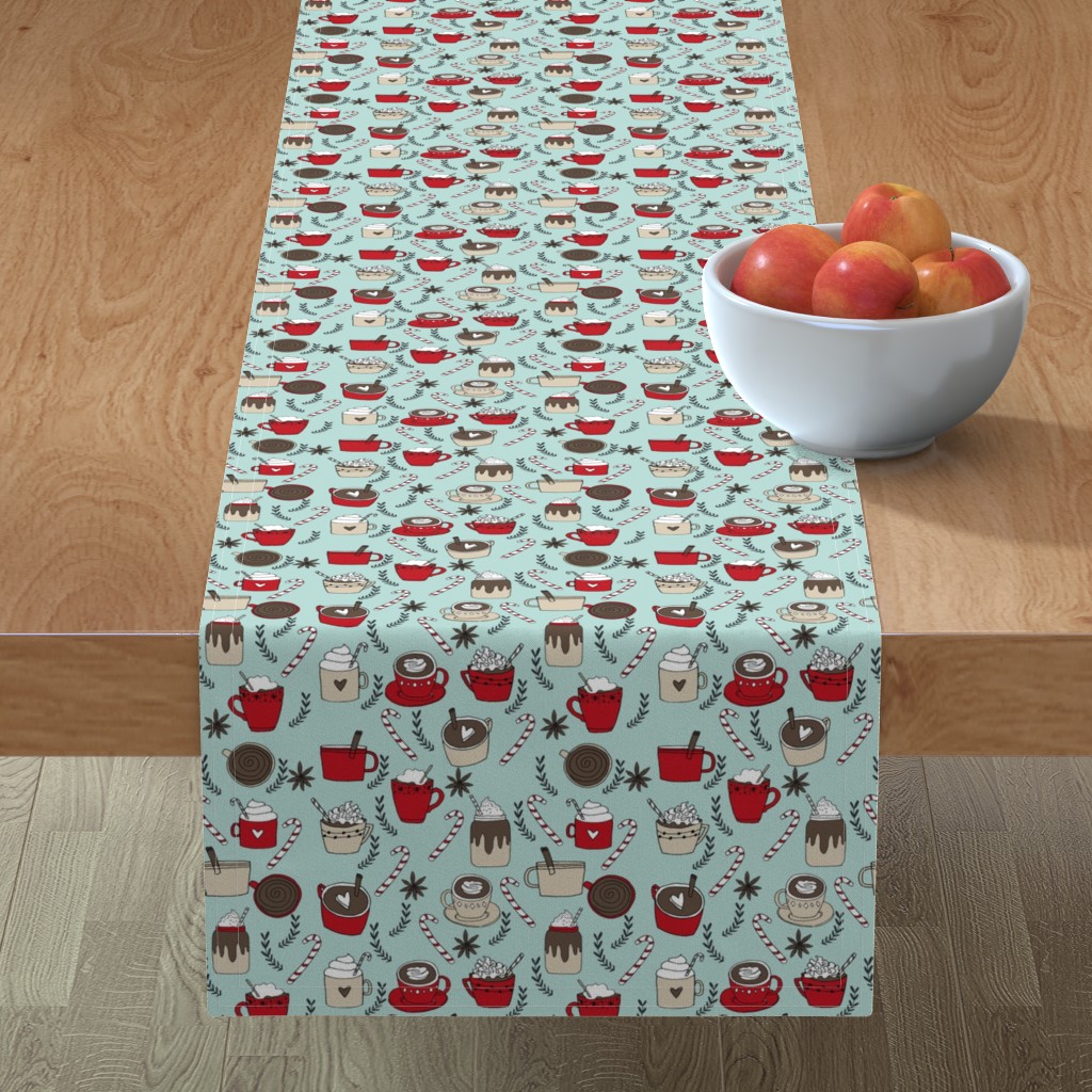 Linens Peppermint and Cocoa Table Runner Kitchen & Dining etna.com.pe