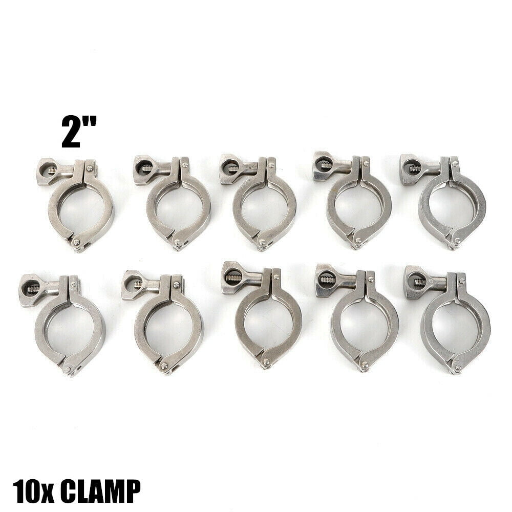 10 Pcs 2" Tri Clamp Clover Sanitary Fits Ferrule 64 MM OD Flange ...