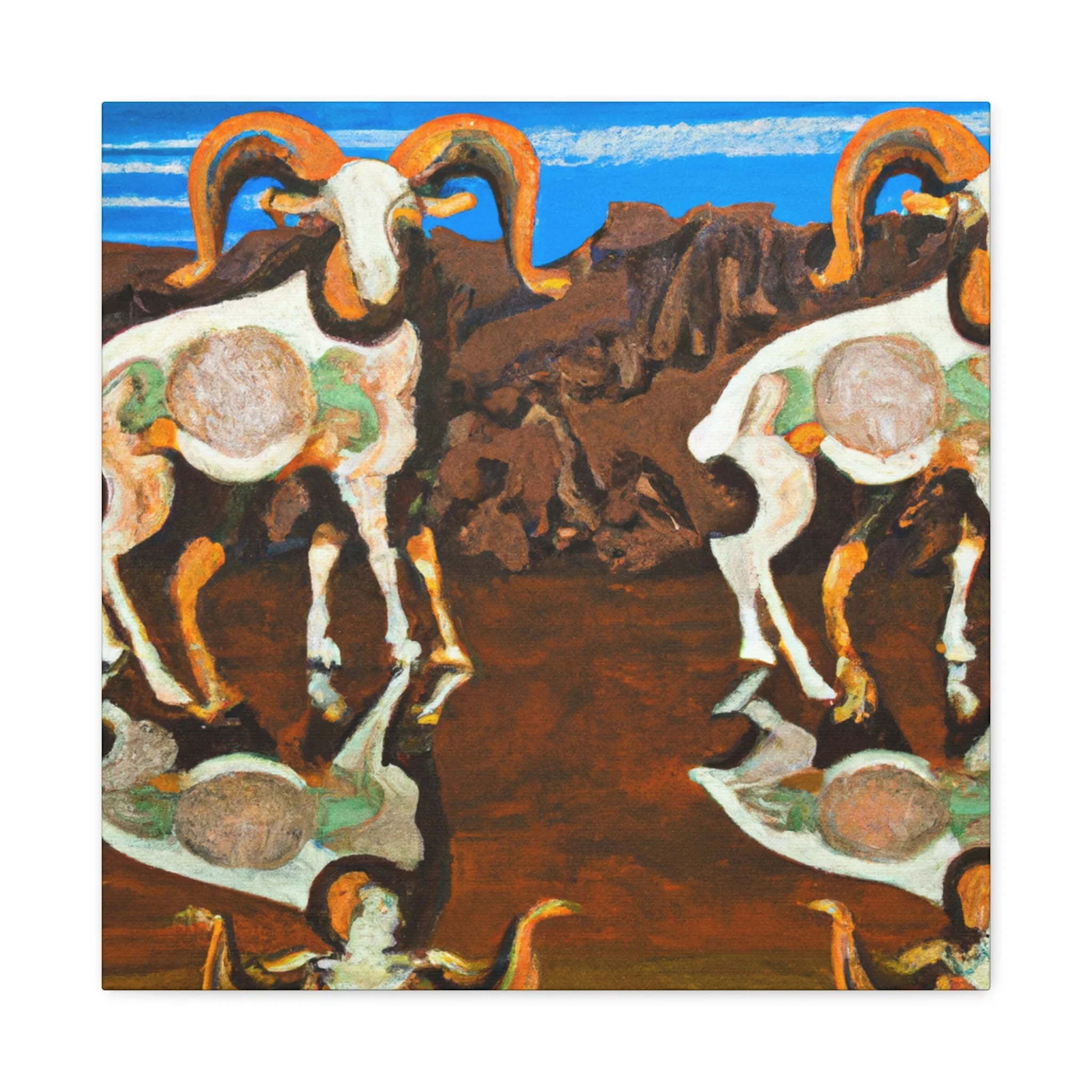 Golden Horned Bighorn - Canvas - Walmart.com