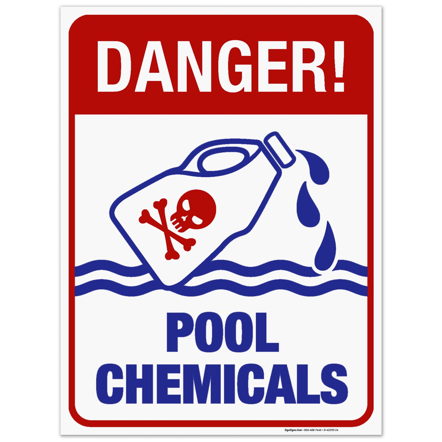 Pool Chemicals Sign, Pool Sign, 18x24 Corrugated Plastic - Walmart.com