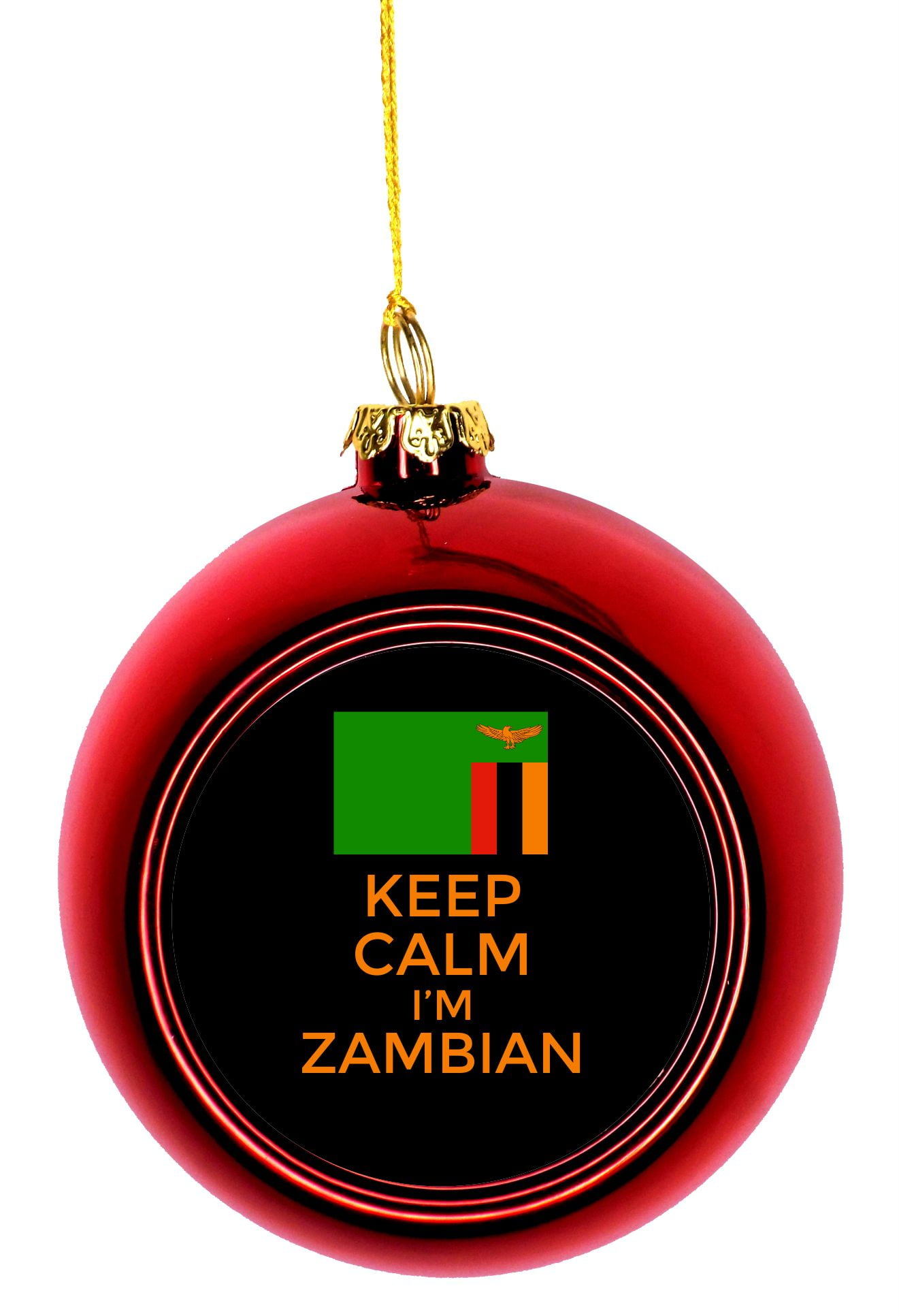 Keep Calm I m Zambian Flag Zambia Red Bauble Christmas Ornament Ball keep-calm-i-m-zambian-flag-zambia-red-bauble-christmas-ornament-ball